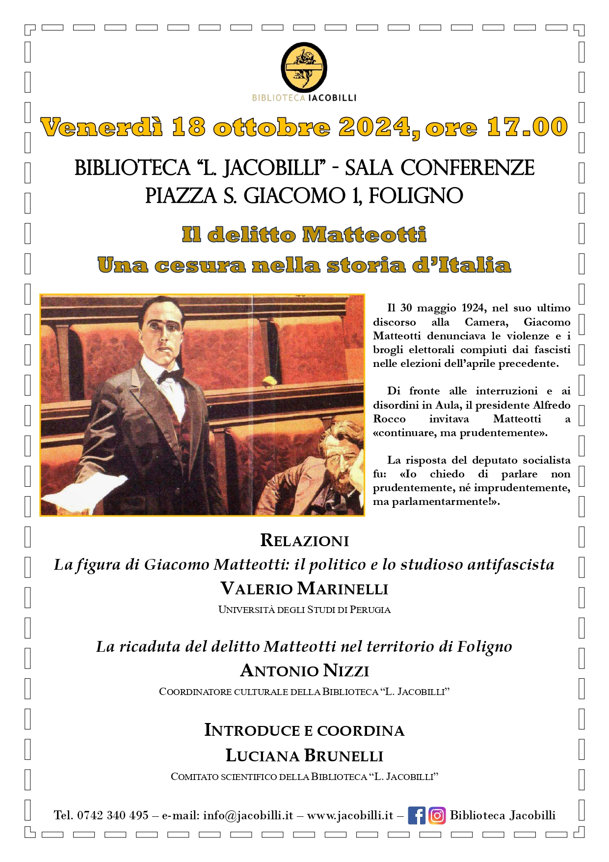 OPAC Biblioteche Regione Umbria | 1924 - 2024: Il delitto Matteotti ...